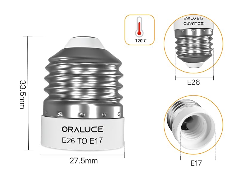 Amazon.co.jp: ORALUCE E26-E17 口金交換アダプター e26 e17 変換ソケット e17 電球ソケット 取付簡単 2個セット : ホーム＆キッチン