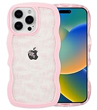 Amazon.com: QLTYPRI Compatible with iPhone 16 Pro Max Case, Cute Curly Wave Frame Clear Case for ...