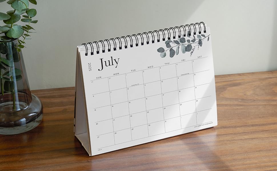 Amazon.com : Cabbrix Small Desk Calendar 2025-2026, Standing Flip ...