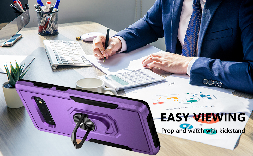 Amazon.com: Fucozan for Samsung Galaxy S10 Plus Case with Kickstand Armor Magnetic Ring Rugged ...