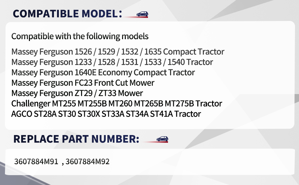 Amazon.com: Magimaker Air Filter Element 3607884M92 Compatible with Massey Ferguson 1233 1526 ...
