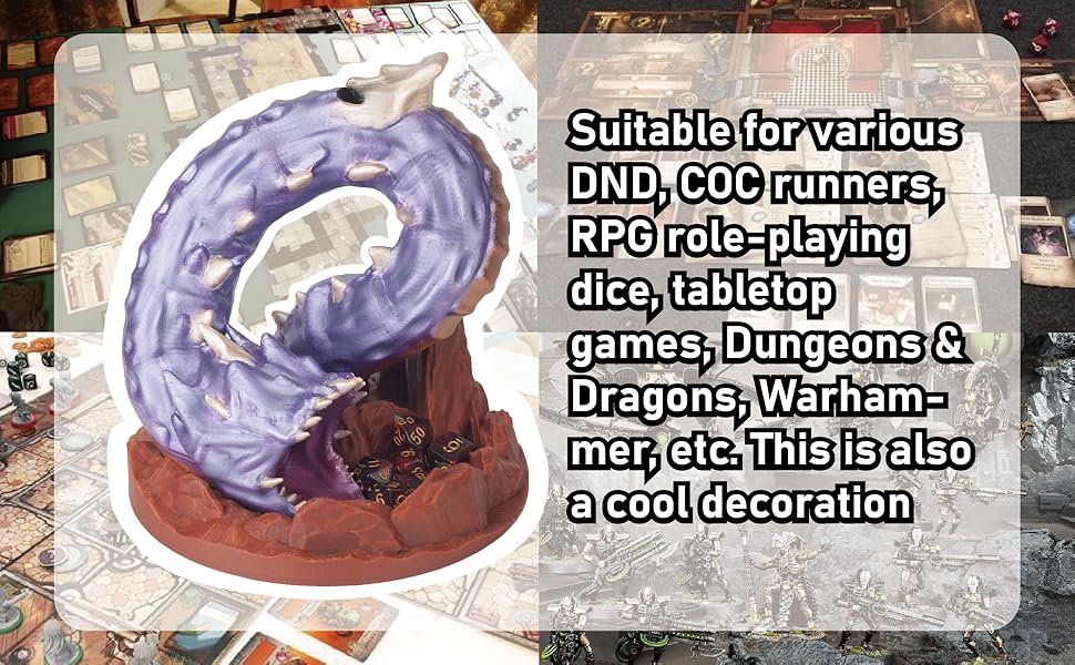 Torre de Dados de Gusano púrpura a Partir de 10 años (con 7 Dados de Dado) para TRPG -DND COC D ...