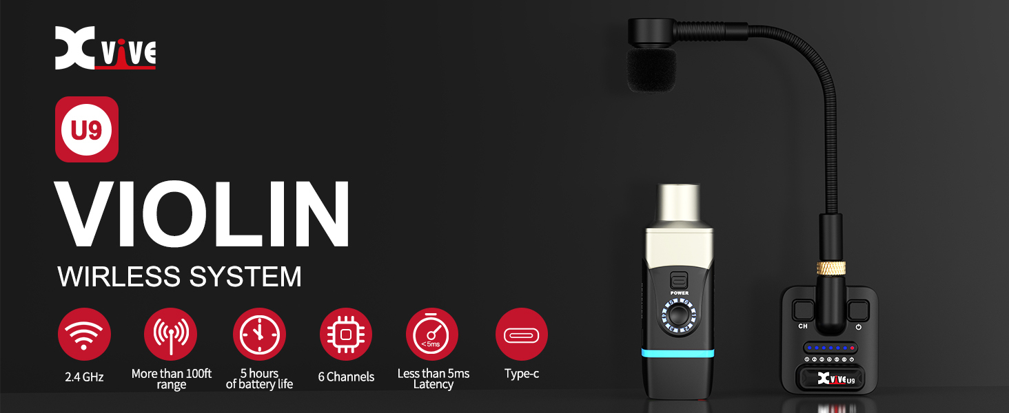 Amazon.com: Xvive U9 Violin Wireless System with 2.4GHz Transmitter and Receiver : Musical ...