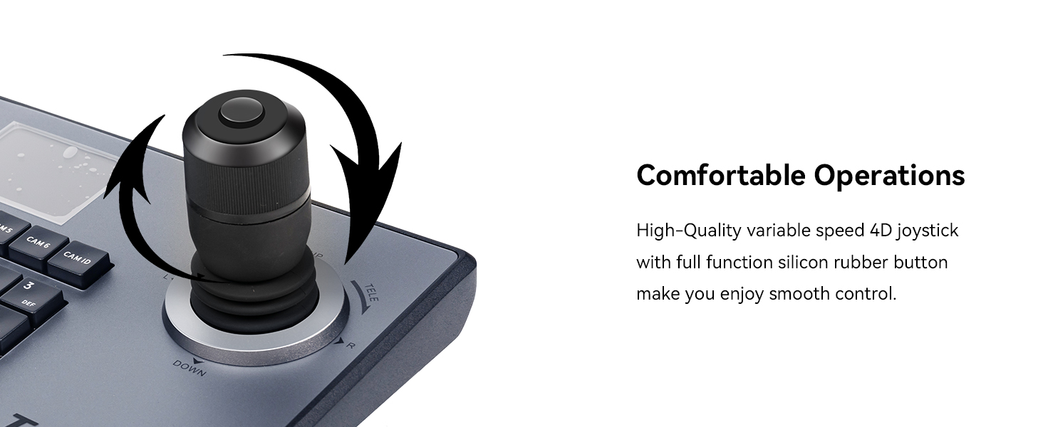 Tenveo PTZ Camera Joystick Controller, LCD Screen Preview 4D Joystick ...