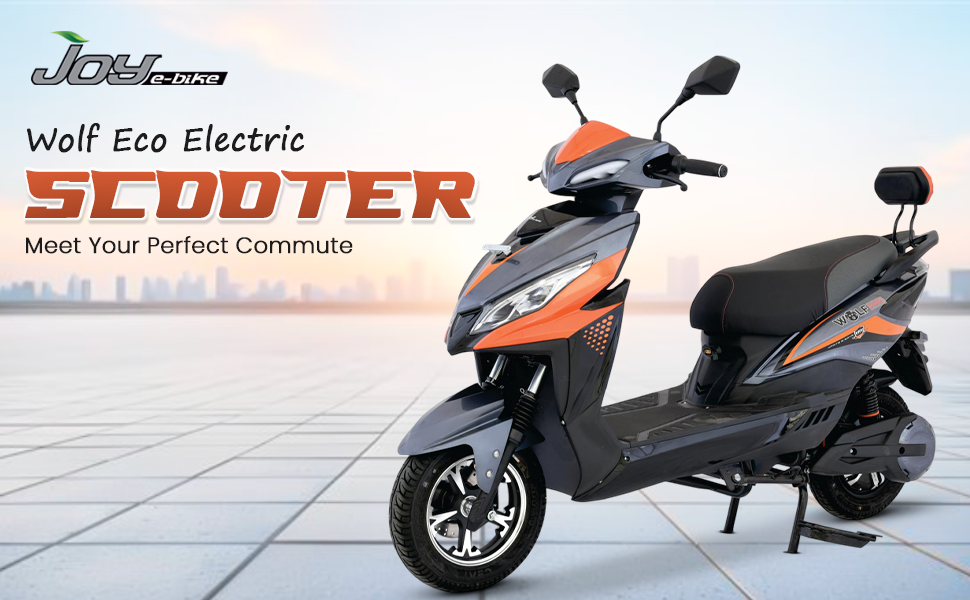 JOY E-BIKE Wolf Eco High-Speed Electric Scooter, 1.86 Kwh Battery, 90 km Certified Range, 45 km ...
