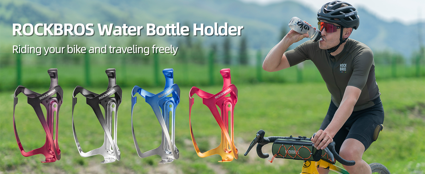 Amazon.com : ROCKBROS Durable Aluminum Water Bottle Holder Bike Bottle Holder with ...