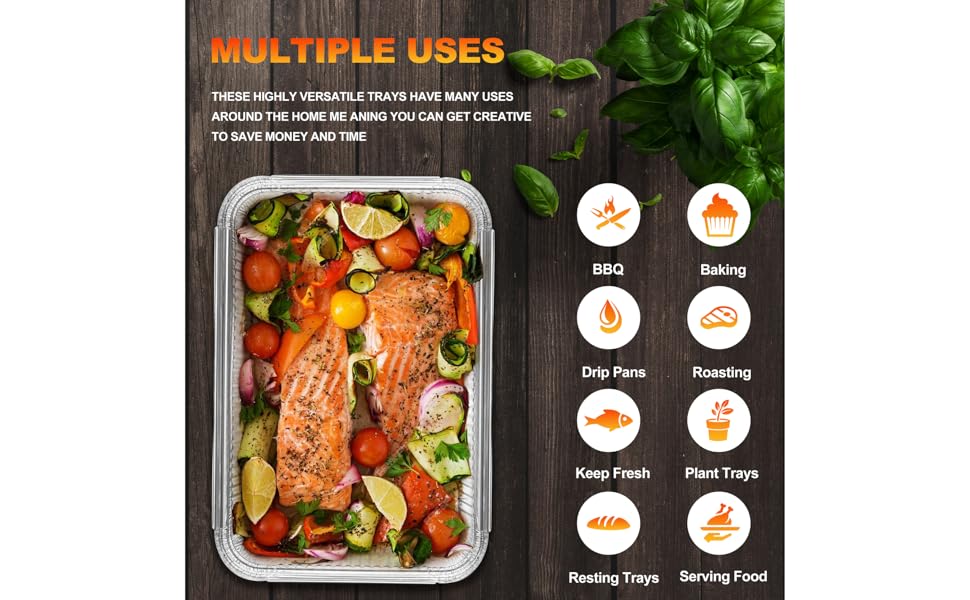 WAD Aluminium foil Tray | Pack of 10 foil Trays | Disposable foil Trays for Baking, Cooking ...