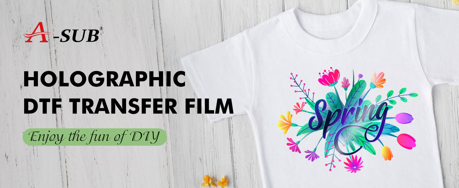 Amazon.com: A-SUB Holographic DTF Transfer Film - 10 Sheets 8.5x11 Inch DTF Film for DTF Inkjet ...