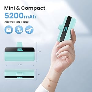 Feob Mini Power Bank Portable Charger 5200mAh for iPhone 15 Series, PD USB C Battery Pack with ...