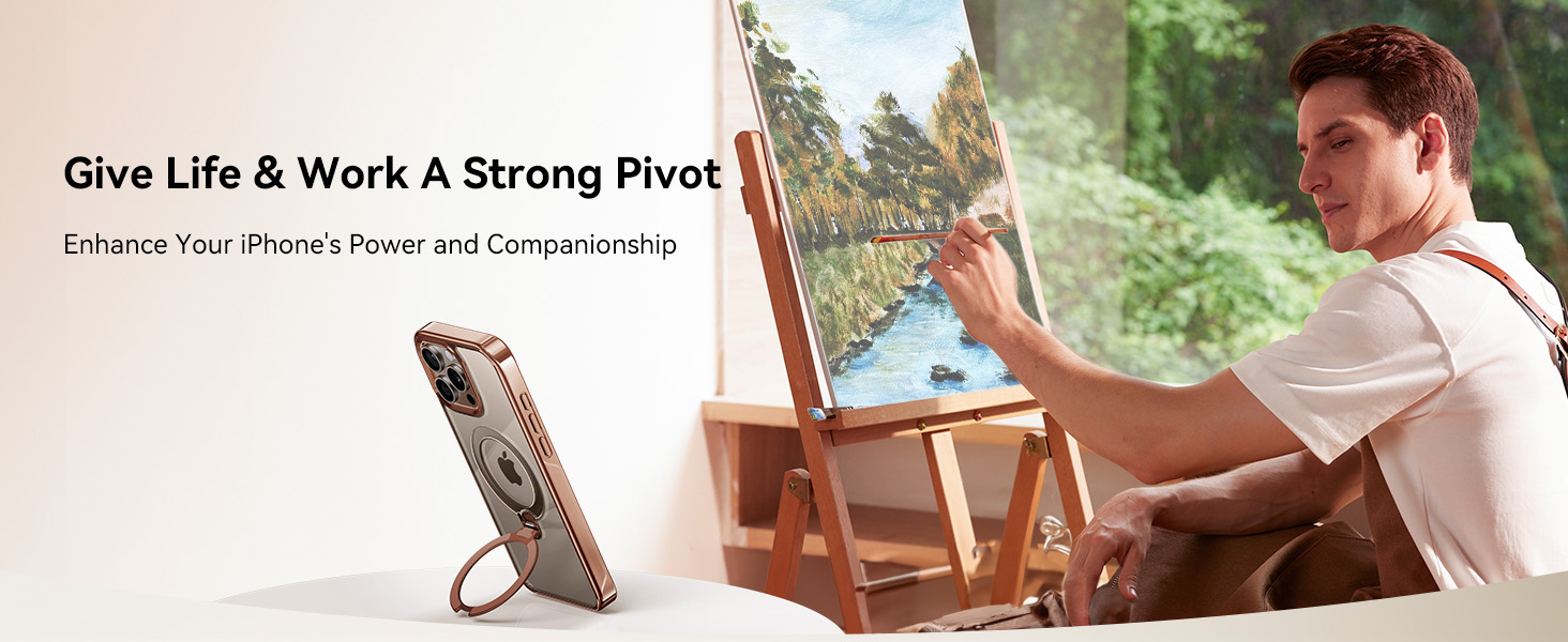 Amazon.com: CASEKOO Desert Titanium for iPhone 16 Pro Max Case with 360° Spin Magnetic Stand ...