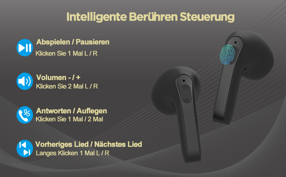 Bluetooth Kopfhörer, Kopfhörer Kabellos Bluetooth 5.3 Noise Cancelling ...