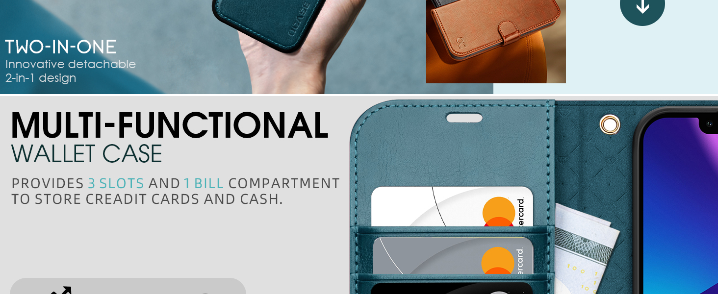 Amazon.com: OCASE for iPhone 16e Case Detachable Wallet Case with Card Holder, 2 in 1 Pu Leather ...