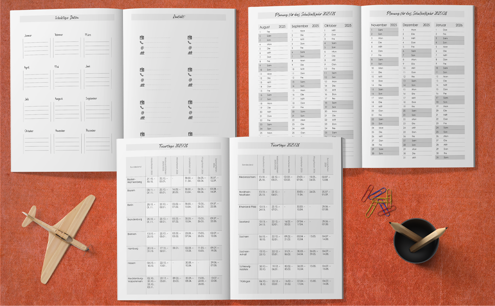 Lehrerkalender 2025/2026 A4: Wochenplaner | Schulkalender und Unterrichtsplaner | Zensurenheft ...
