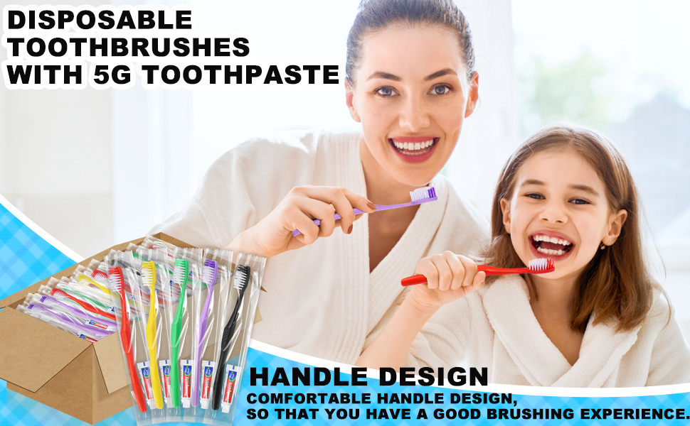 Amazon.com : HAIFOTRVA 100pcs Disposable Toothbrushes with Toothpaste ...