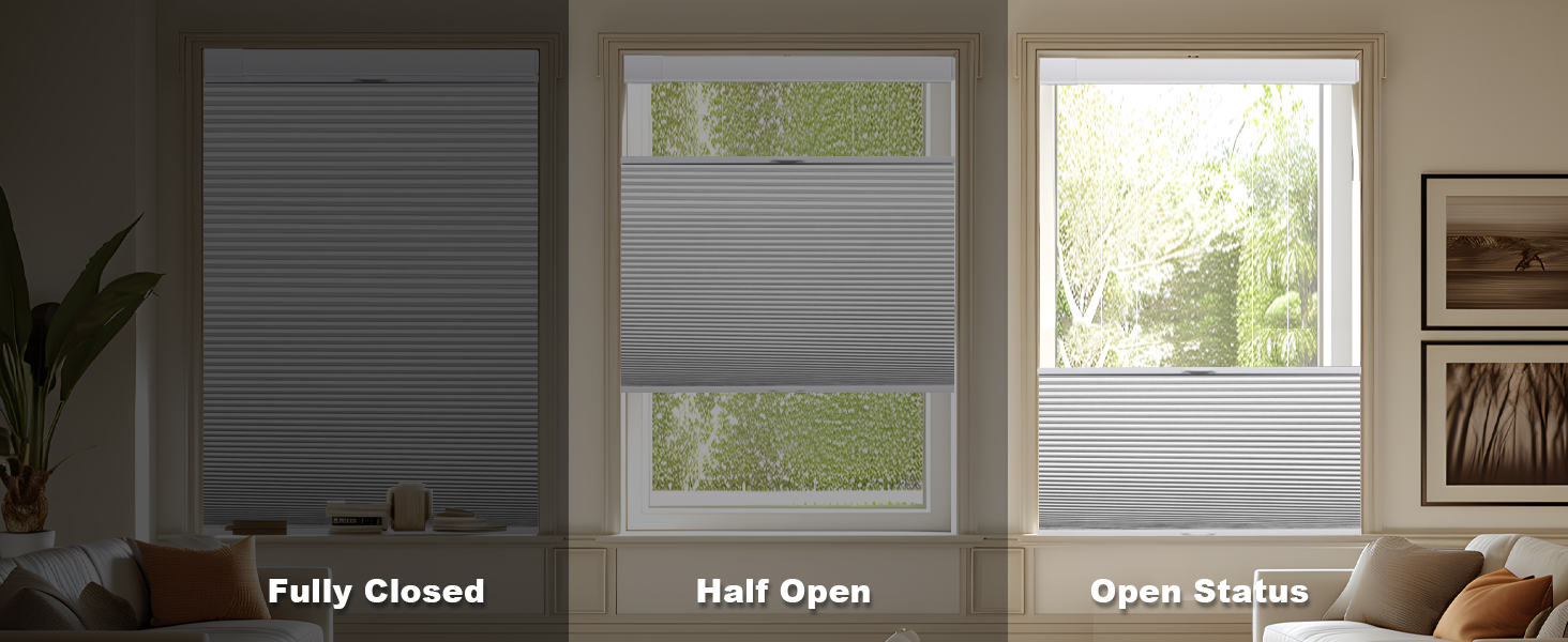 Amazon.com: Tonature No Tools No Drill Top Down Bottom Up Cellular Shades for Windows, 1 ...