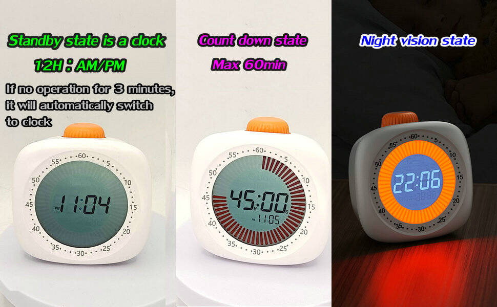 Amazon.com: Visual Timer for Kids - 60 Minute Digital Night Vision Countdown Timer Visual for ...