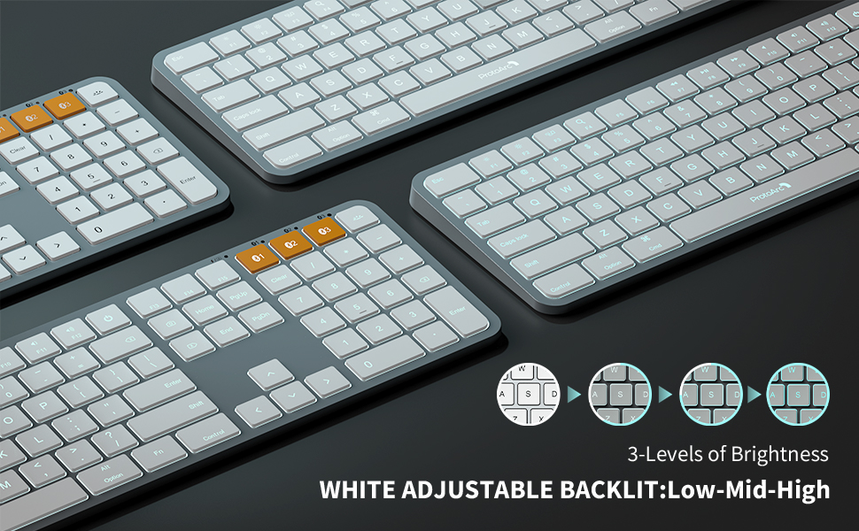 Amazon.com: ProtoArc Backlit Bluetooth Keyboard Mouse for Mac, KM100-A Ultra Slim Wireless ...