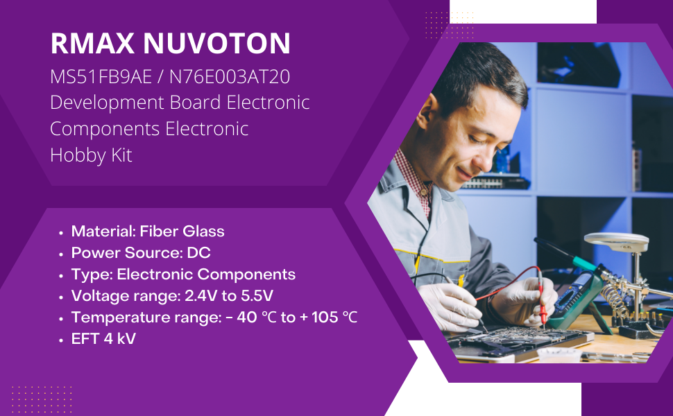 RMAX NUVOTON MS51FB9AE / N76E003AT20 DEVELOPMENT BOARD Electronic ...