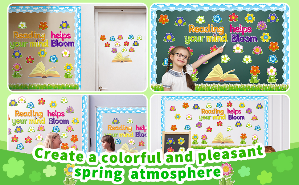 Amazon.com : Summer Flowers Bulletin Board Decorations Set, Back to ...