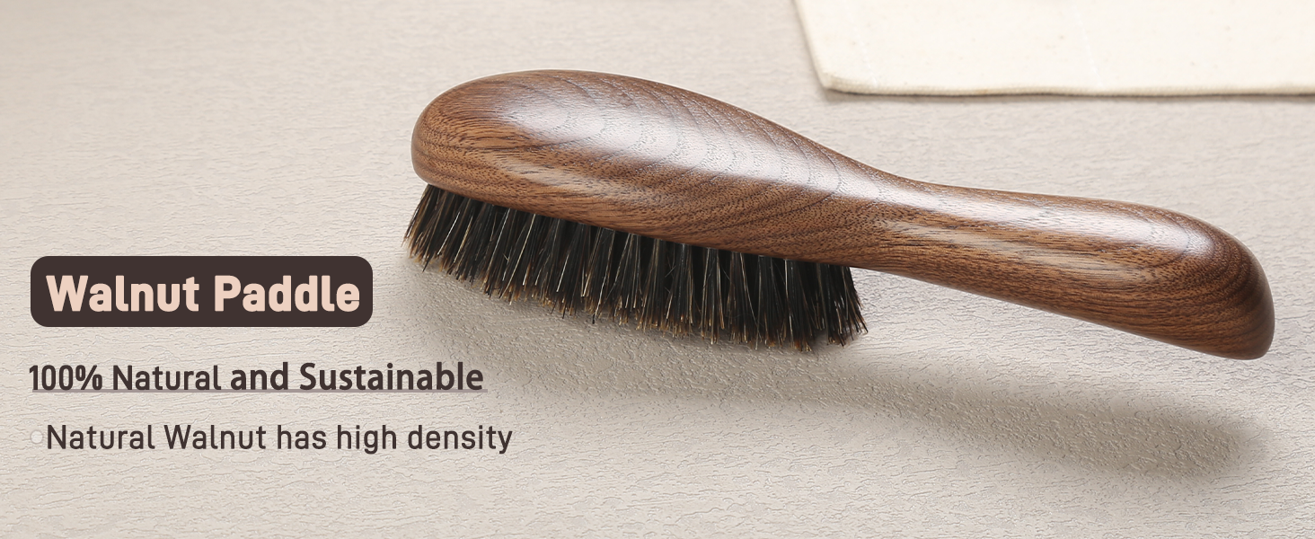 Amazon.com : BESTOOL Hair Brush,Natural Walnut Wood & Boar Bristle Hair Brushes for Women Men ...