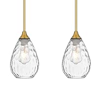 SADUENFR 2 Pack Glass Pendant Lights Kitchen Island Gold Vintage ...