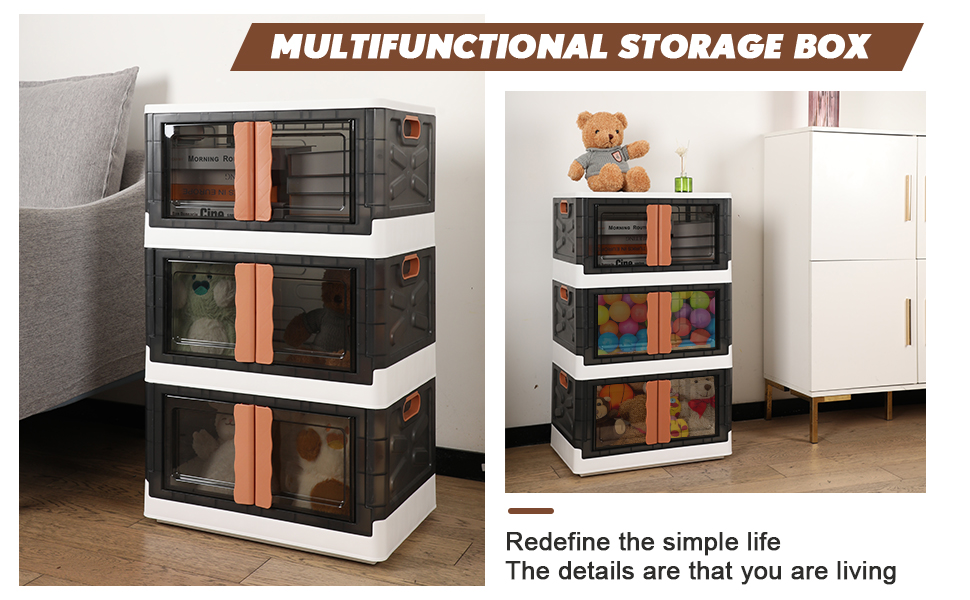 Amazon.com: 2-pack*13.2Gal Collapsible Storage Bins Folding Storage Box ...