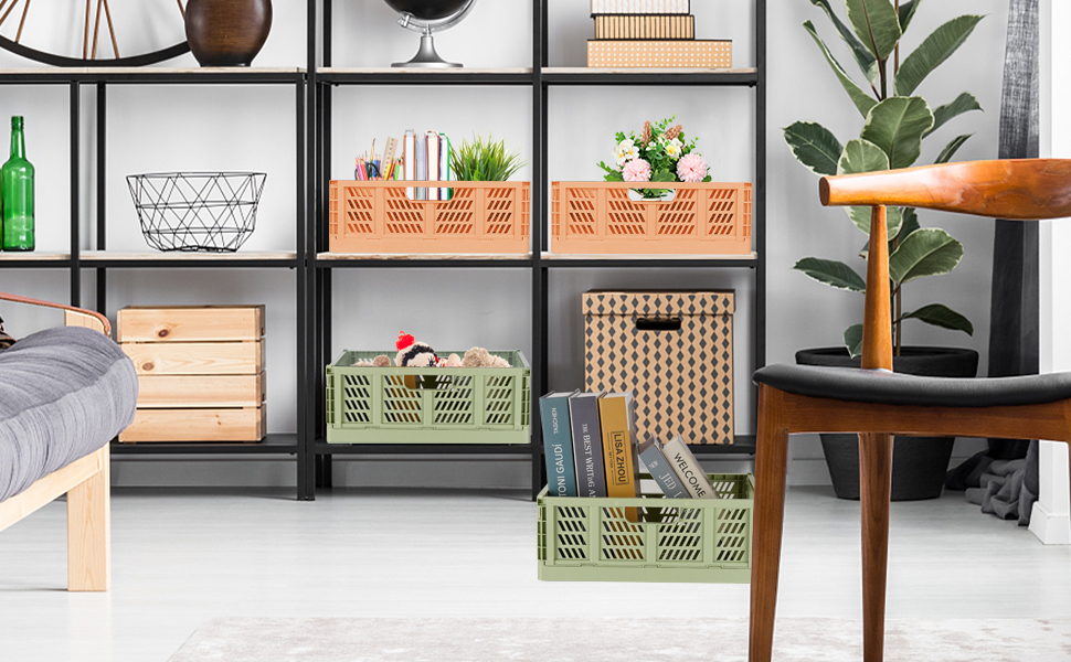 Amazon.com: Phyllia 4 Pack Plastic Storage Baskets, Pantry Organizer ...