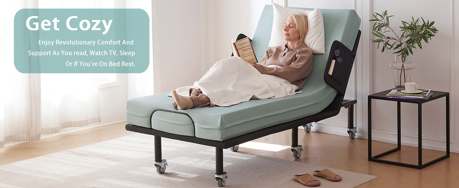 Amazon.com: Twin XL Adjustable Bed Frame with Side Rails for Adults - Adjustable Base Only ...