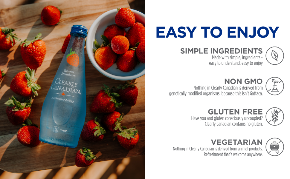 Amazon.com : Clearly Canadian Summer Strawberry Sparkling Spring Water Beverage, Natural ...