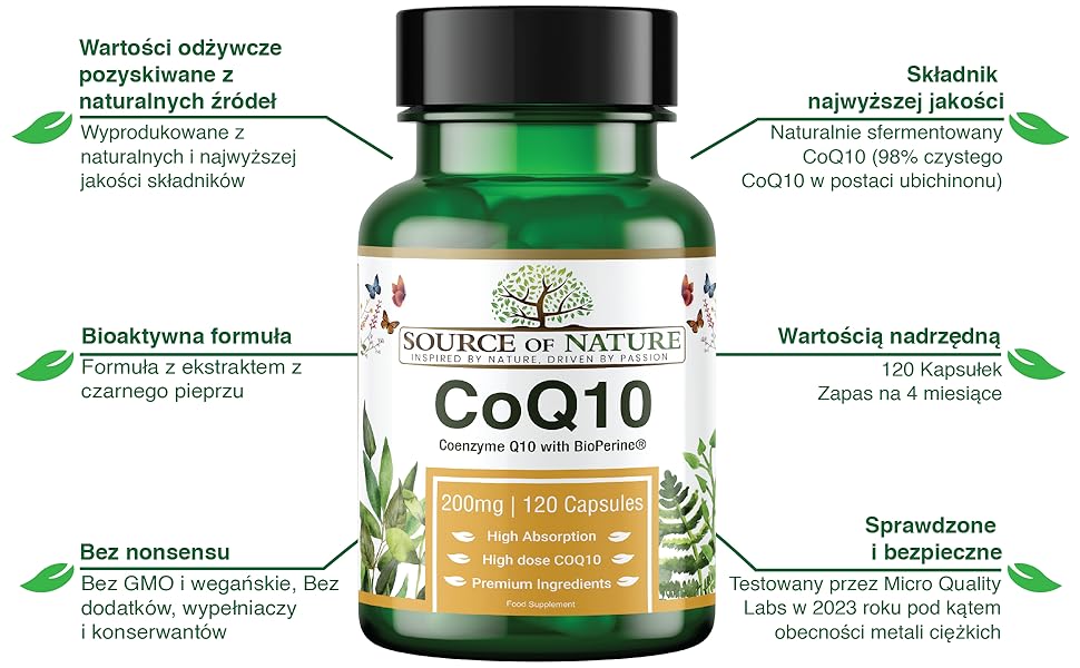 Source of Nature® | CoQ10 200mg | 120 kapsułek | 4-miesięczny zapas ...
