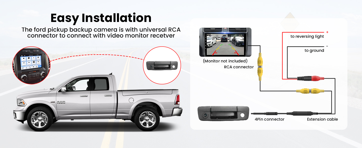 Amazon.com: Boscamplus Tailgate Handle Backup Camera Compatible with ...
