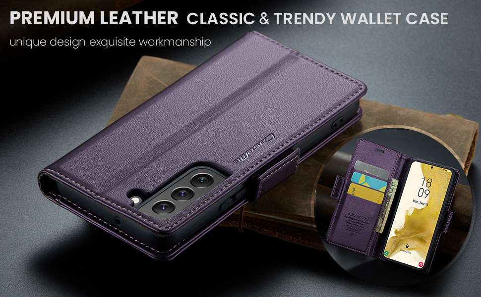 Amazon.com: SINIANL Galaxy S22 Wallet Case with RFID Blocking, Flip Folio Leather Case with ...