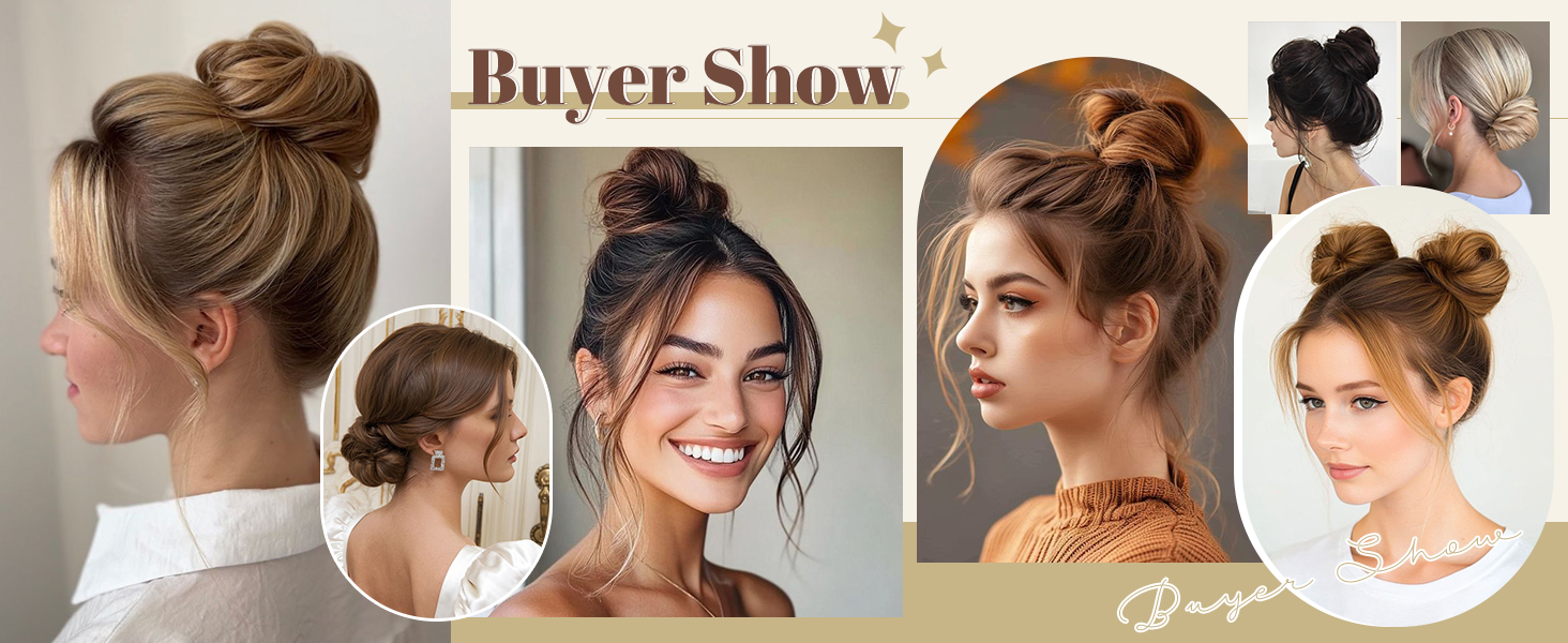 Amazon.com: CJL HAIR 2PCs Small Cute Messy Bun Hair Piece for Thin Hair ...