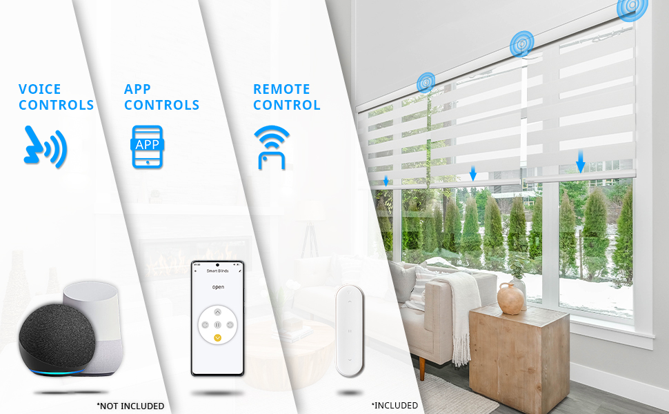 Amazon.com: CITOLEN Motorized Blinds with Integral Valance Zebra Blinds Upgraded Smart Blinds ...