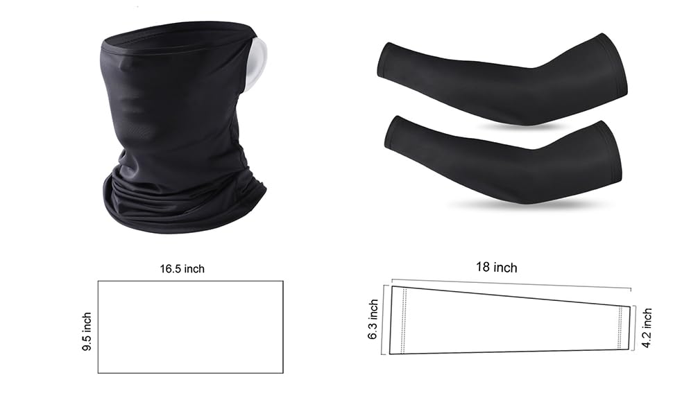 Amazon.com: HoveBeaty UV Protection Neck Gaiter Sun Arm Sleeves Set, Cooling Face Neck Mask and ...