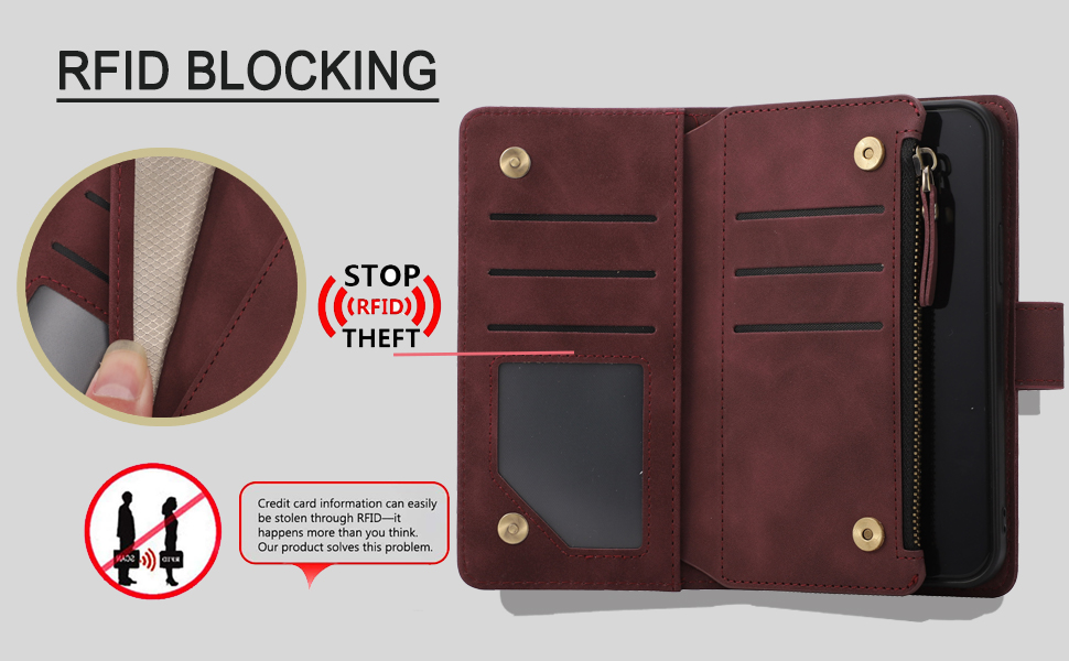 Amazon.com: RANYOK Wallet Case Compatible with iPhone 13 (6.1 inch), Premium PU Leather Zipper ...