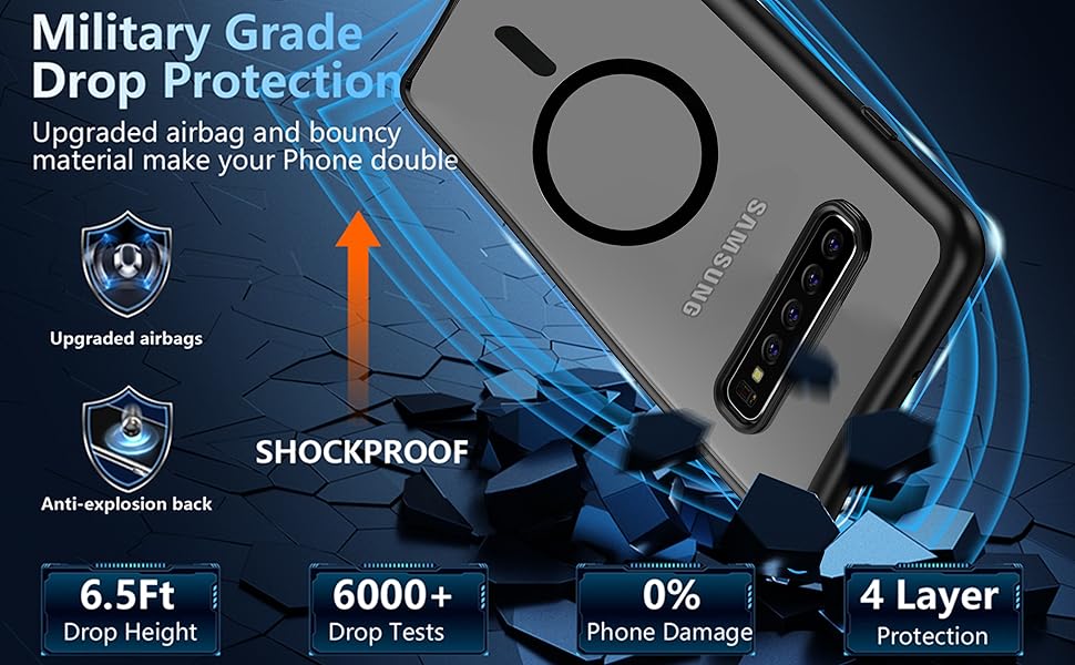 Amazon.com: Guizzcg for Samsung Galaxy S10 Plus Magnetic Case [Compatible with Magsafe] Soft TPU ...