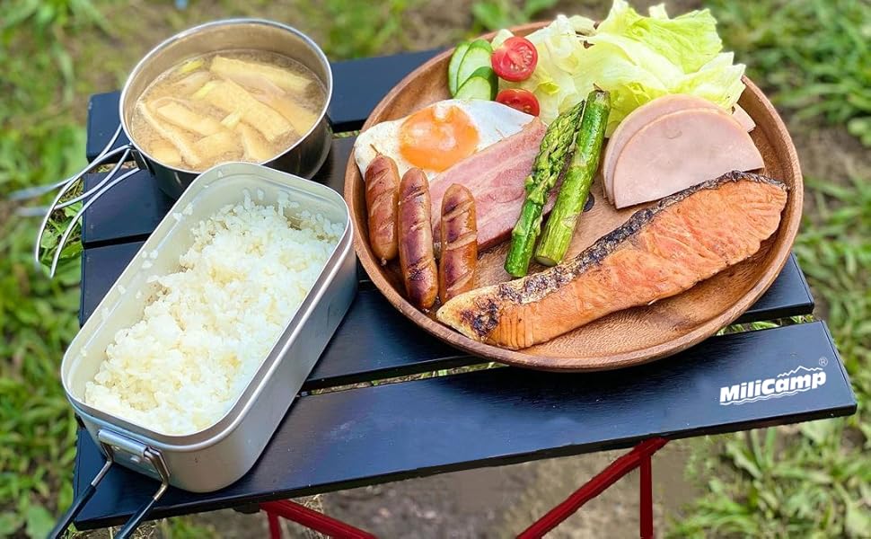 Amazon.co.jp: MiliCamp MR-250 Pro メスティン 4in1セット キャンプ 飯ごう 2合炊き バリ取り済 アウトドア 自宅炊飯 防災対策 絞り加工 目盛付 ...