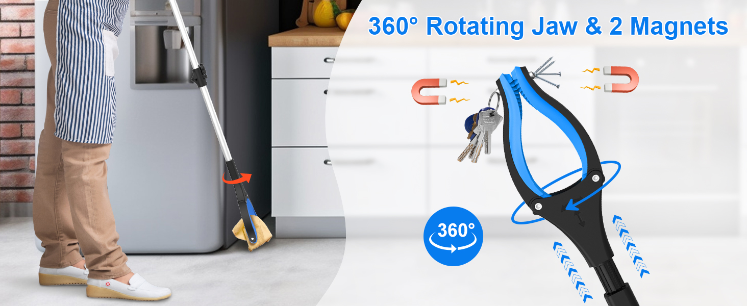 Amazon.com: AgeSage 43" Grabber Reacher Tool, Foldable Reacher Grabber Pickup Tool with 360 ...