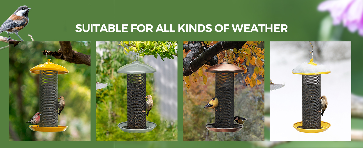 Amazon.com : Kingsyard Metal Mesh Tube Bird Feeders for Outdoor Hanging ...