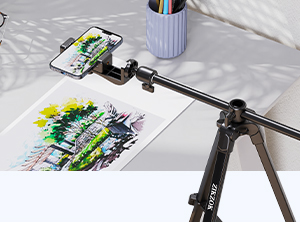 Amazon.com: 70" Phone Tripod & Selfie Stick, Horizontal Overhead Tripod, Extendable Camera Cell ...