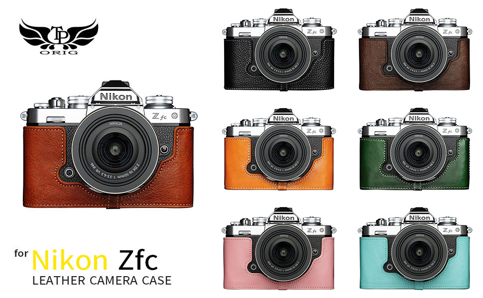 Amazon | TP Original Nikon Zfc 専用 レザー カメラケース Volcano ボルケーノ おしゃれ 本革 牛革 速写ケース ボディーハーフケース 底面開閉 ...