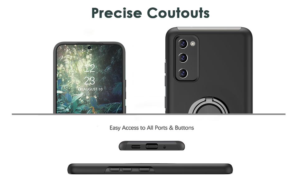 KRAFTCARE for Samsung S20 FE Case with Kickstand Ring and Screen ...