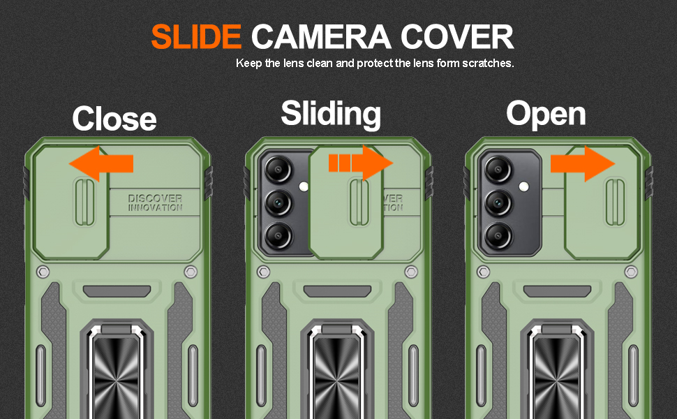 Amazon.com: LEXNEC for Samsung Galaxy A15 5G Case with Sliding Camera Cover & Tempered Glass ...