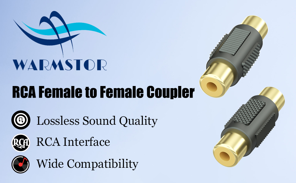 Amazon.com: Warmstor 20 Pack RCA Female to Female Coupler Audio Video Adapter Gold Plated, for ...
