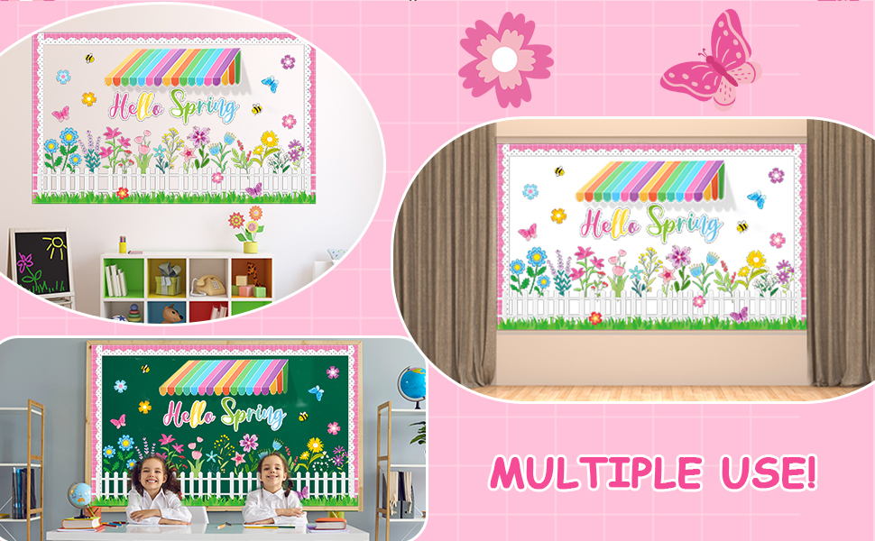 Amazon.com : Spring Theme Flower Bulletin Board Classroom Decorations ...