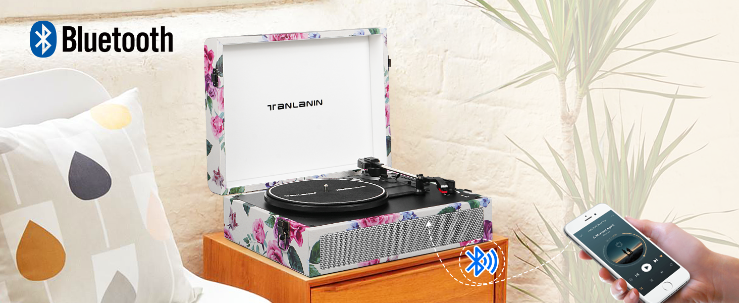 Amazon.com: Vintage 3-Speed Record Player with Built-in Speakers, Retro ...