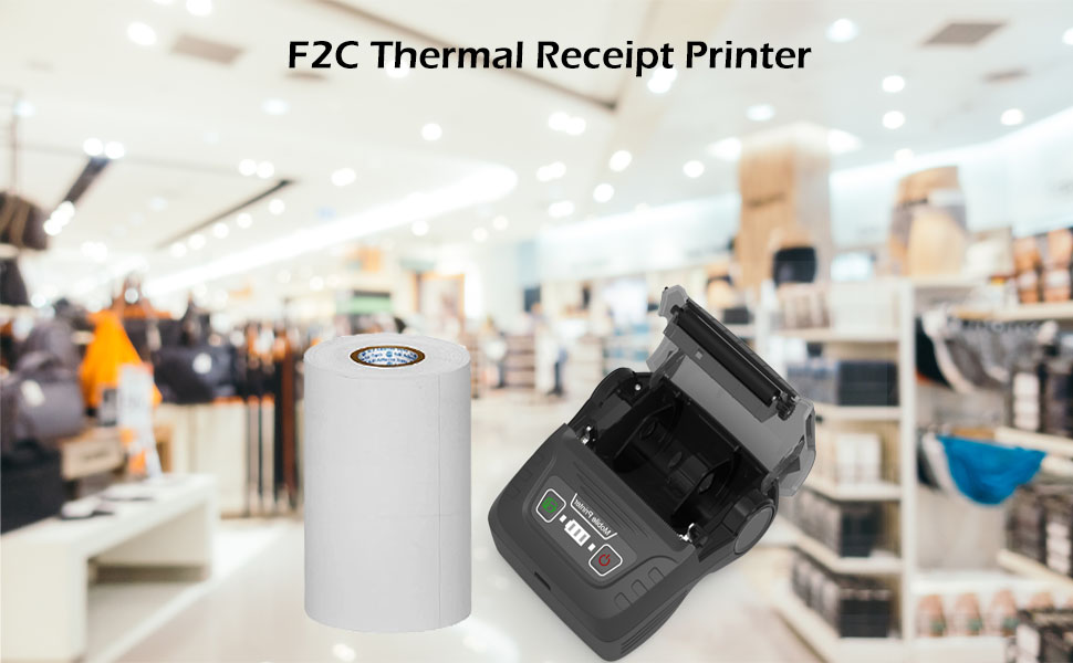 F2C 58mm Thermal Portable Mini Wireless Bluetooth Receipt Printer with ...