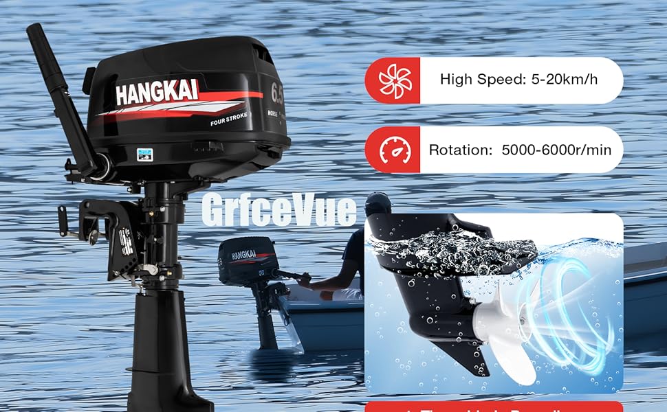 Amazon.com: 4-Stroke 6.5HP Outboard Motor, 123CC Heavy Duty Outboard Boat Motor Engine Short ...