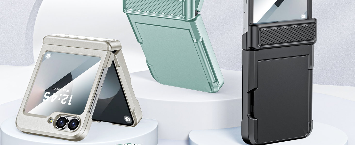 Amazon.com: CENMASO for Samsung Galaxy Z Flip 6 Case/Z Flip 7 FE Case with Card Holder [RFID ...